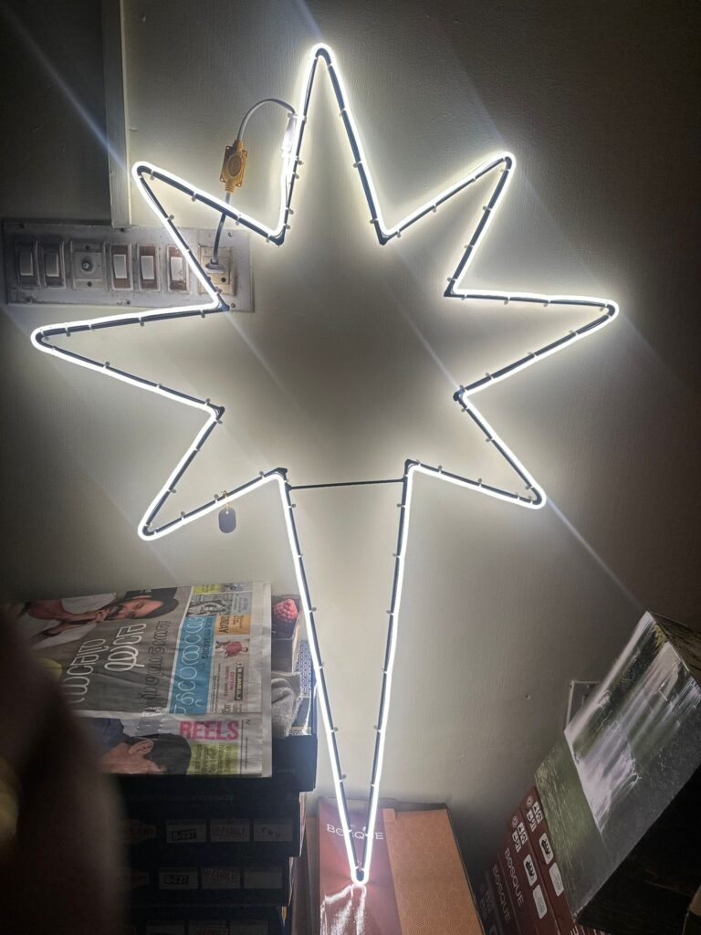 LED Star Hanging Light – 42 x 29 inches - Golden Sculptor