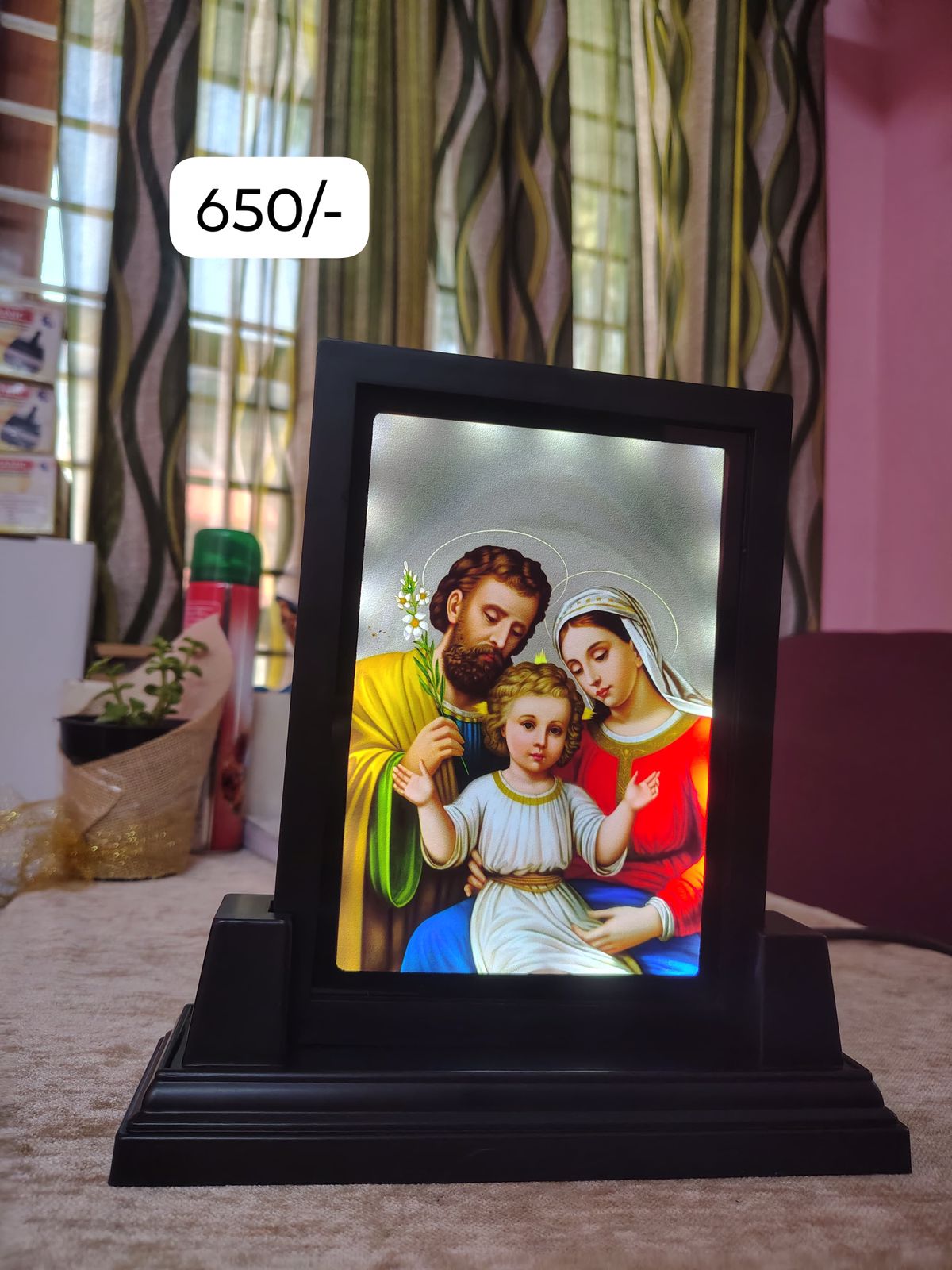 Holy Family Light Frame - Golden Sculptor