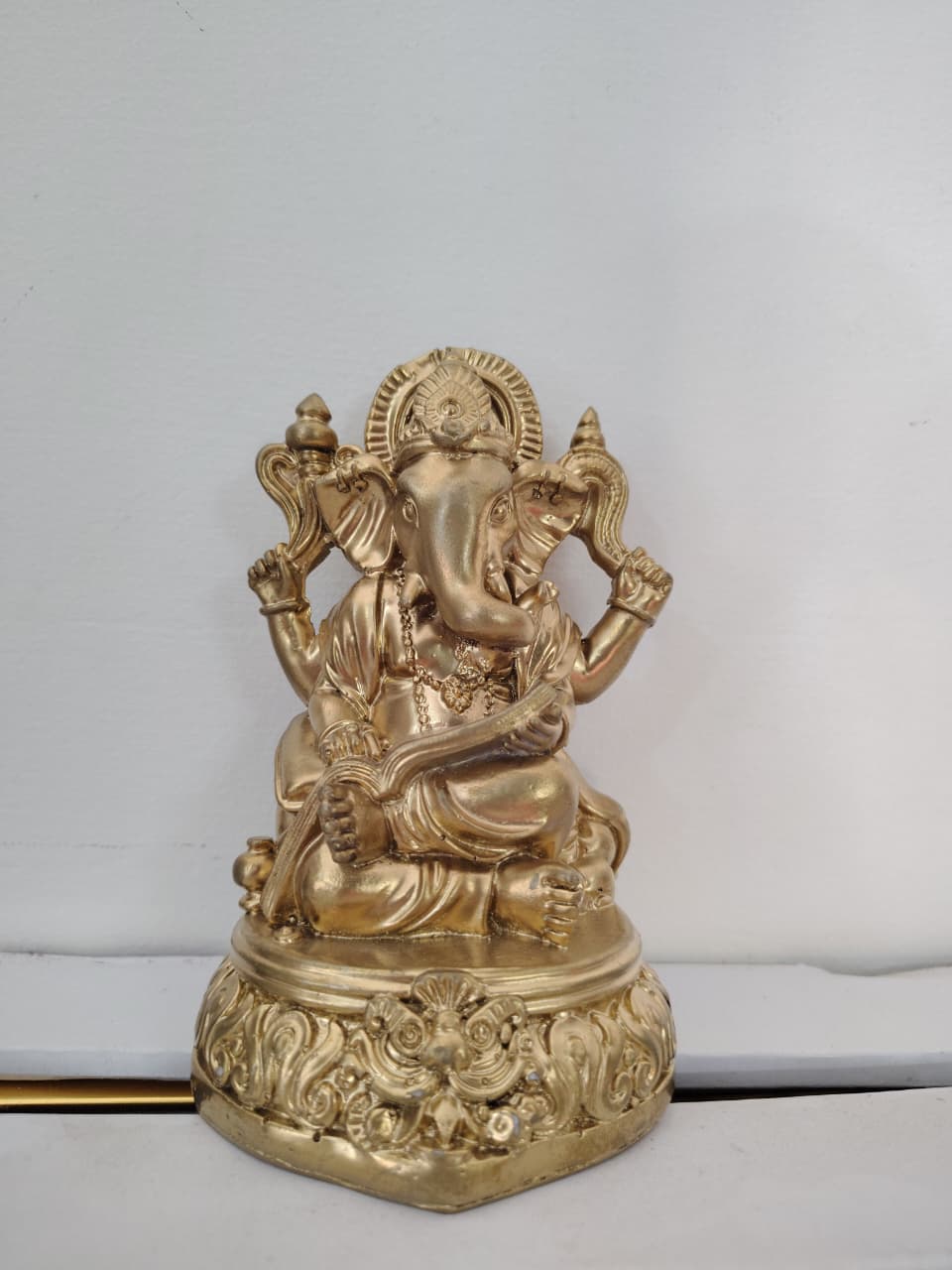 Lord Ganesha Statue – 6 Inch (Golden Finish) - Golden Sculptor